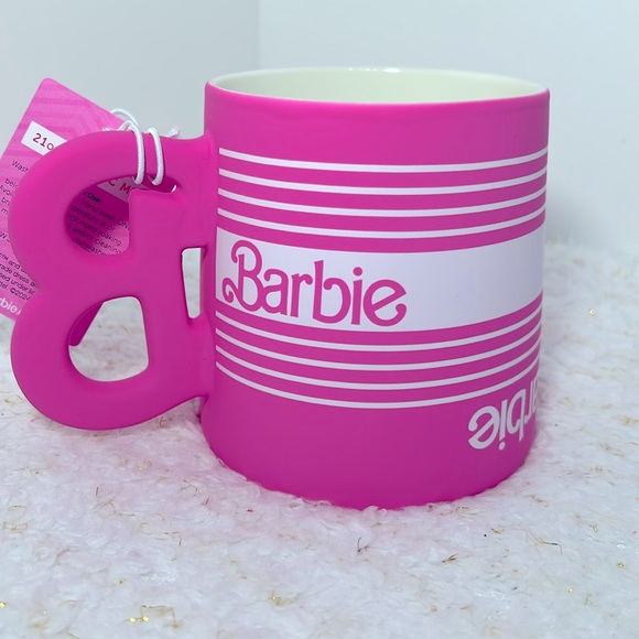 Barbie | Accessories | Barbie Mug 2oz Pink Ceramic Barbie Coffeetea Mug ...